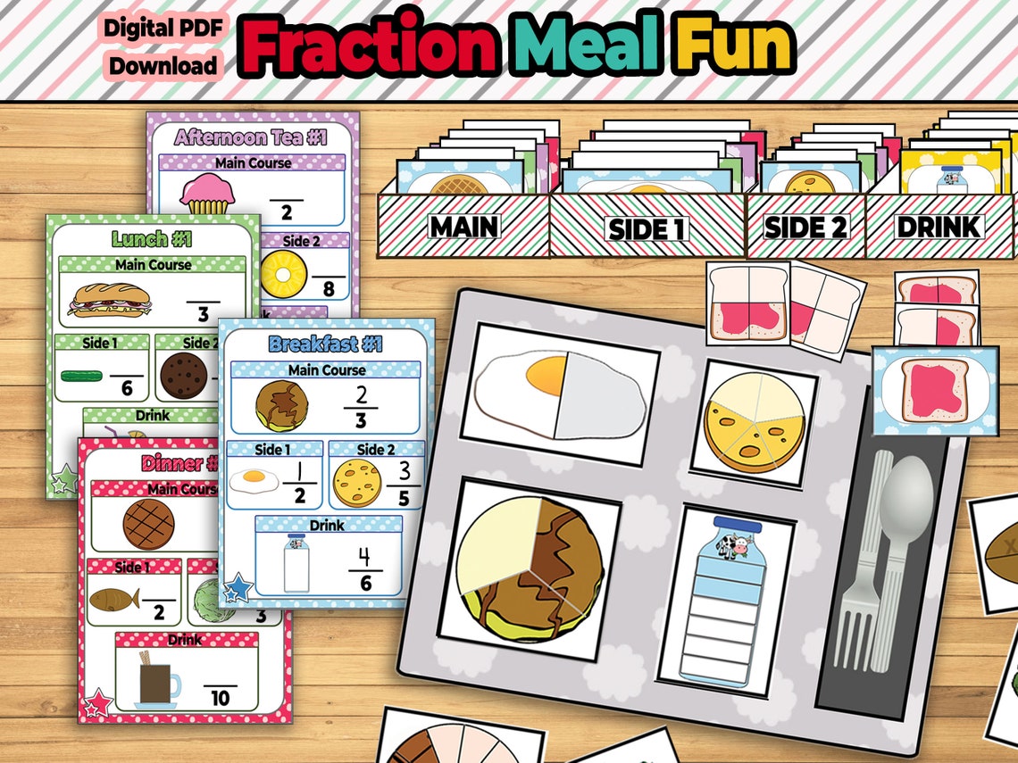 Fraction Montessori Activity Pretend Play-build-learn-fun Educational ...