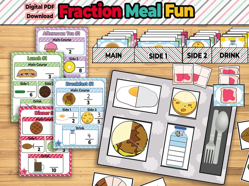 Fraction Montessori Activity Pretend Play-build-learn-fun Educational ...