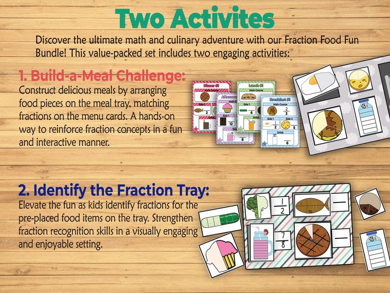 Fraction Montessori Activity Pretend Play-build-learn-fun Educational ...