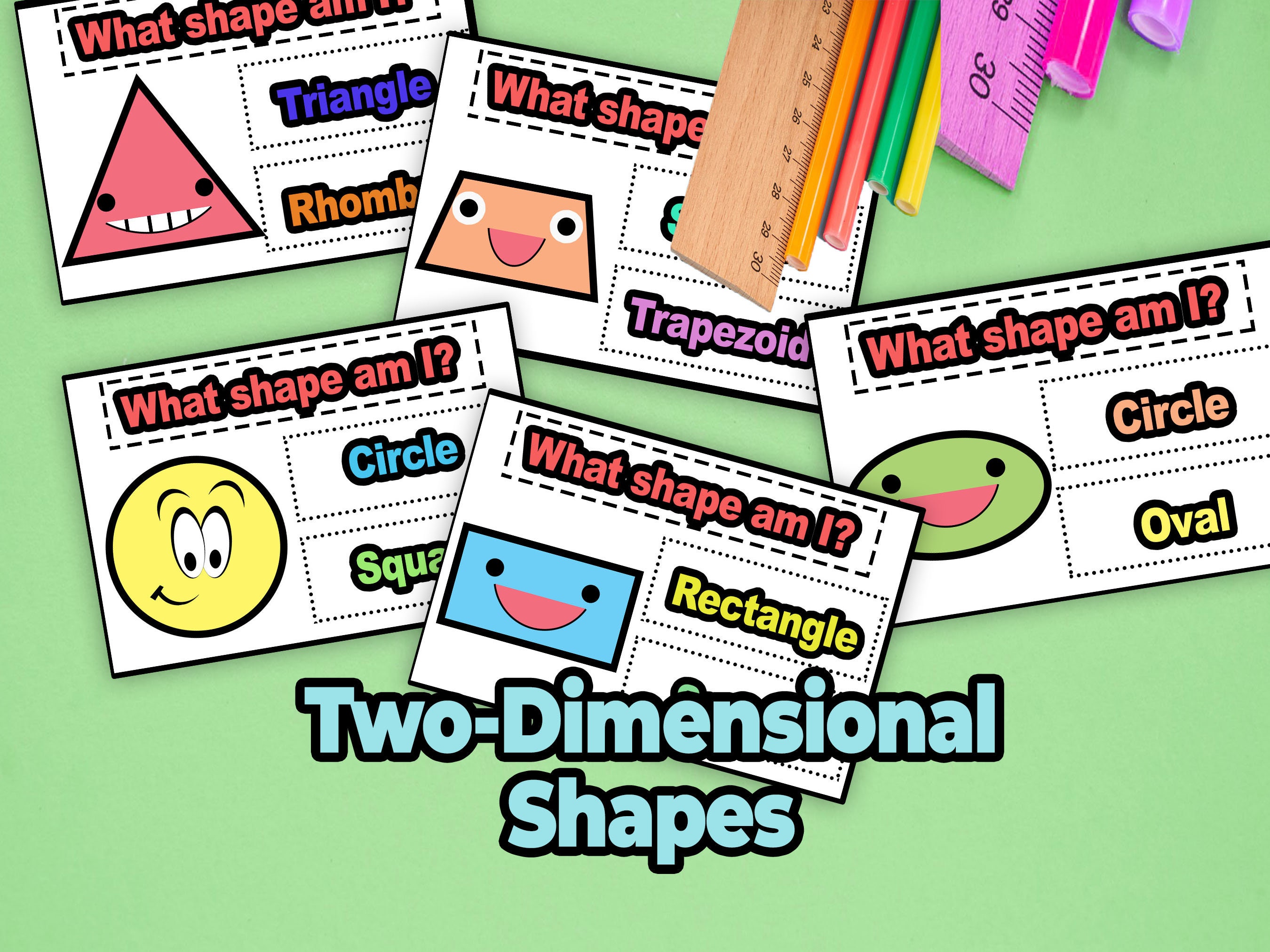 2D Shapes Math Practice Kids - 2D and 3D Shapes Learning Activity ...