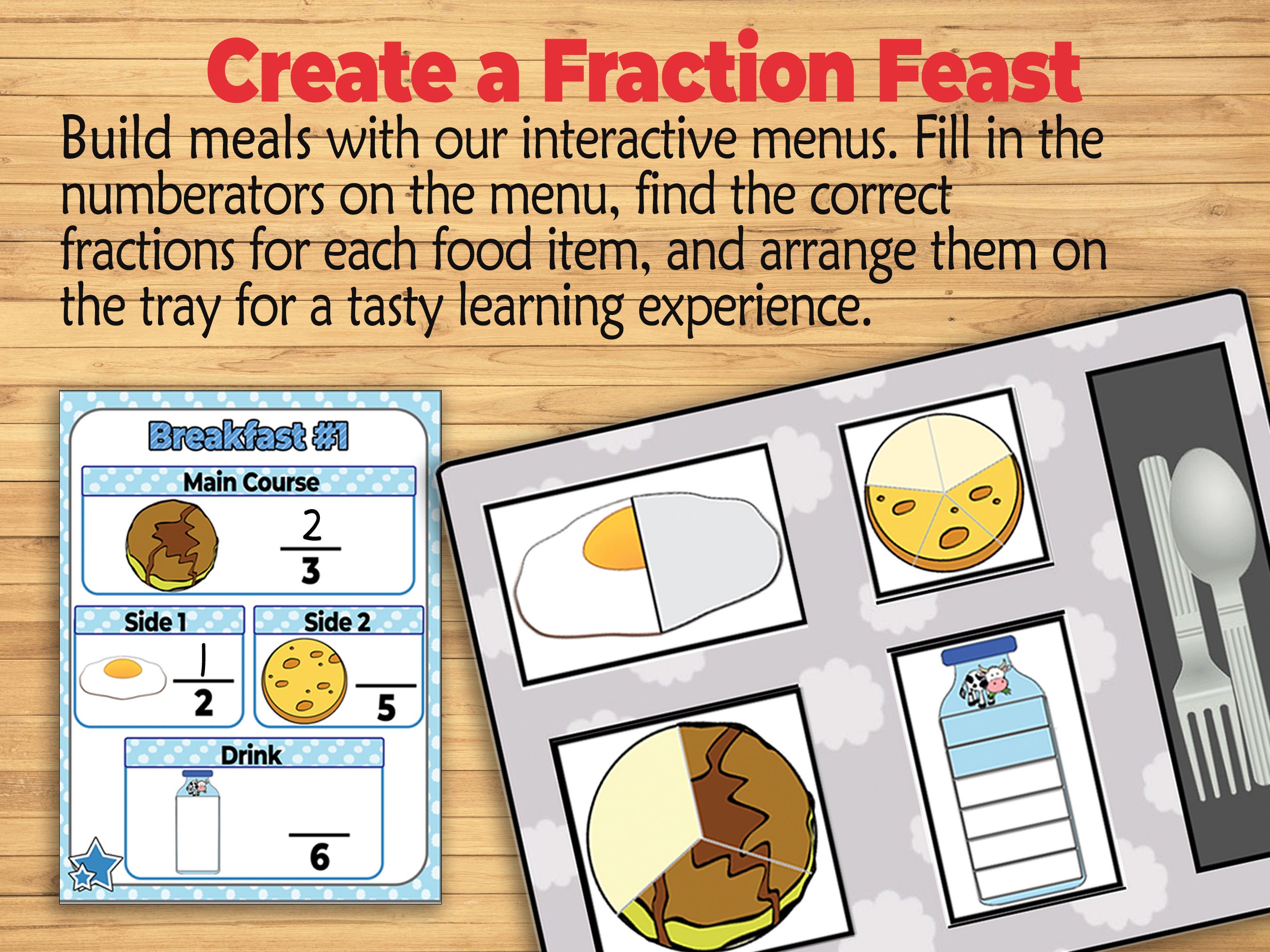 Fraction Montessori Activity Pretend Play-build-learn-fun Educational ...