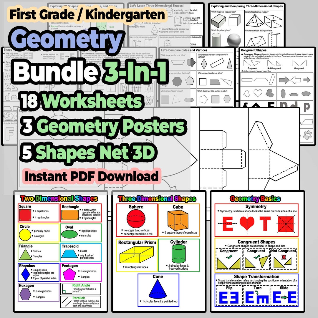 Educational Congruent Symmetry Transformation Posters, Kids Activity 3 ...