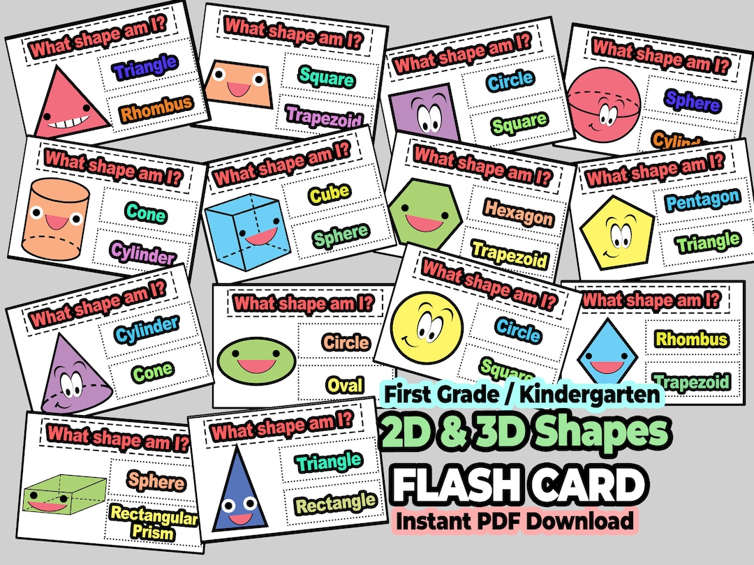 2D Shapes Math Practice Kids - 2D and 3D Shapes Learning Activity ...
