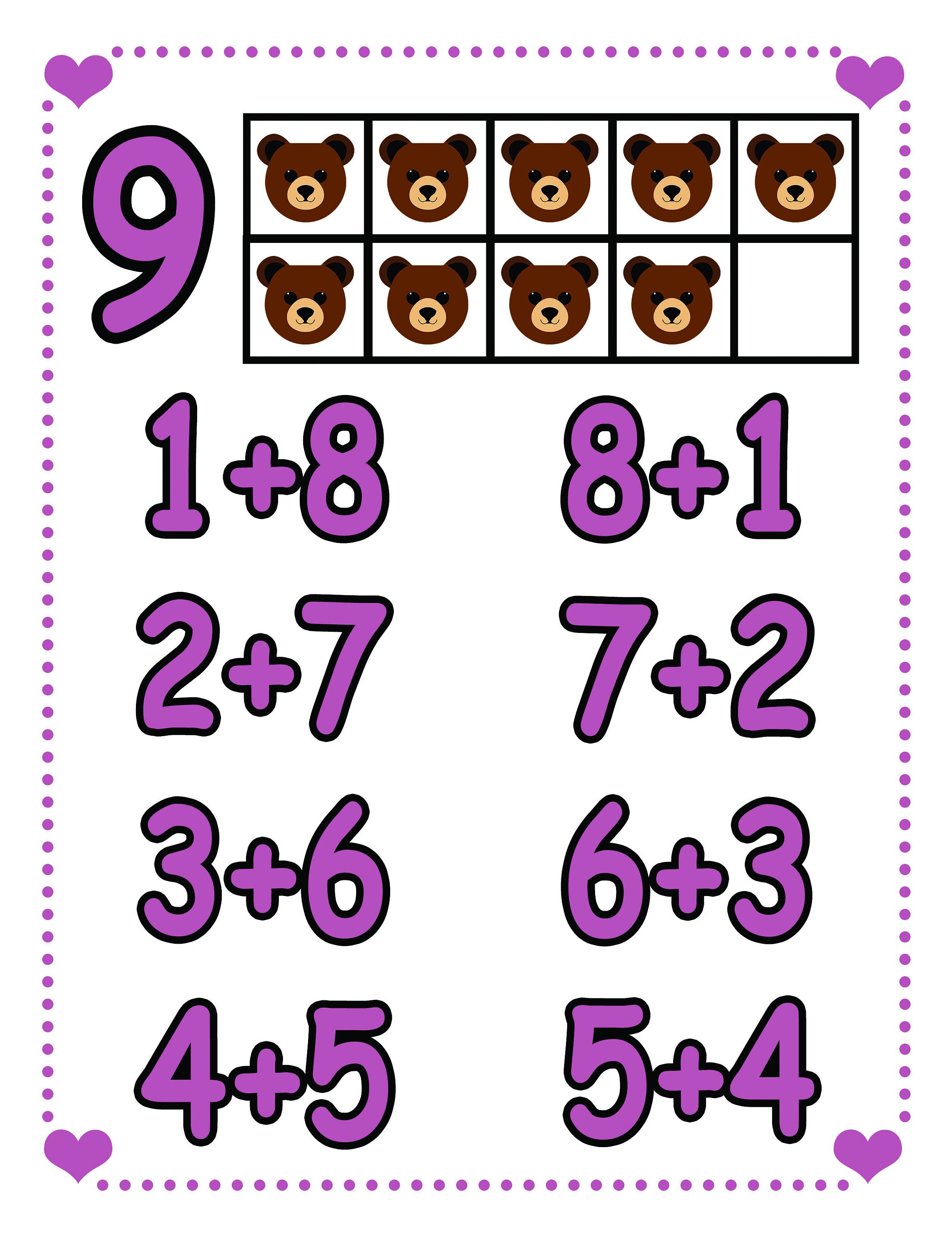 Number Posters With Ten Frames for Classroom Number Poster Math 1st ...