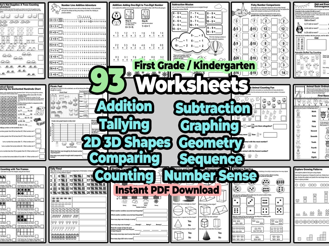 1st Grade Math Worksheet, Addition Subtraction Strategy Activity ...