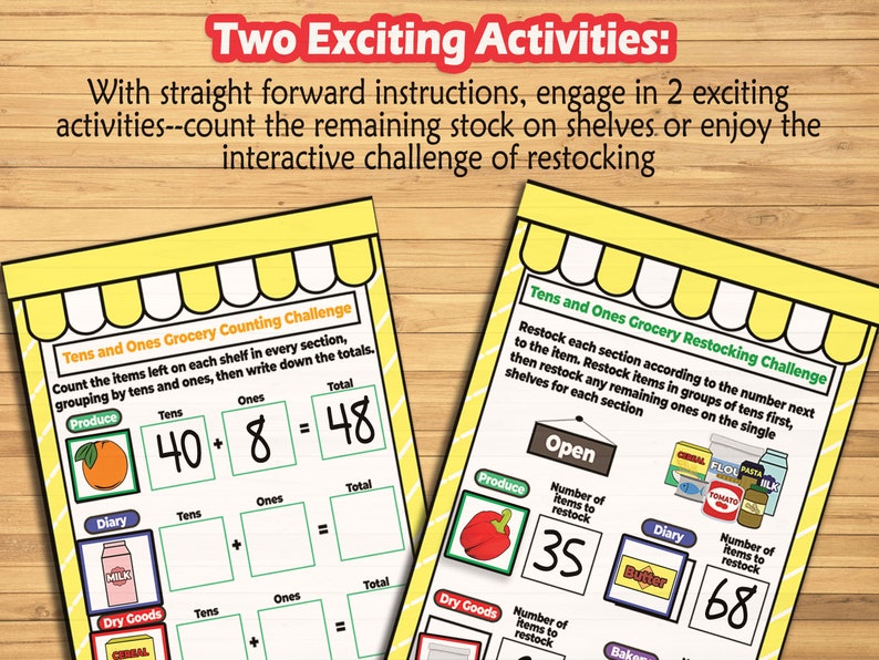 Number Counting Tens and Ones 1-100 Grocery Game Kids Activity -learn ...