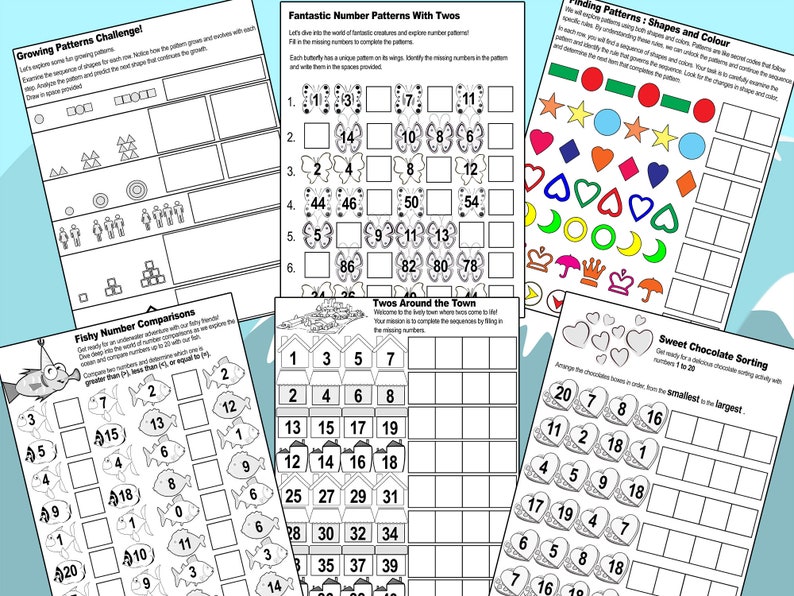 Comparing Numbers Skip Counting Math Worksheets 1st Grade Kindergarten ...