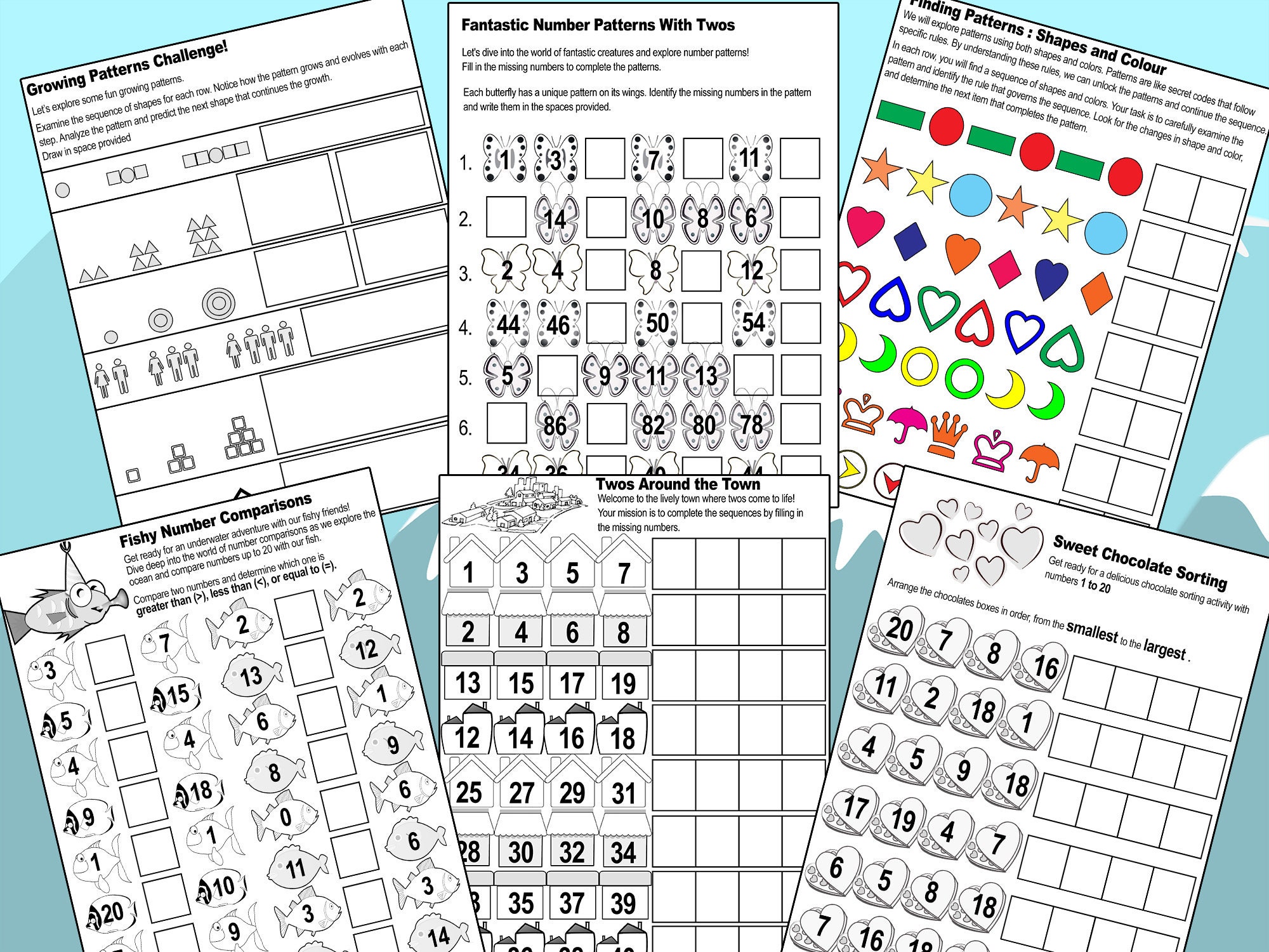 Comparing Numbers Skip Counting Math Worksheets 1st Grade Kindergarten ...