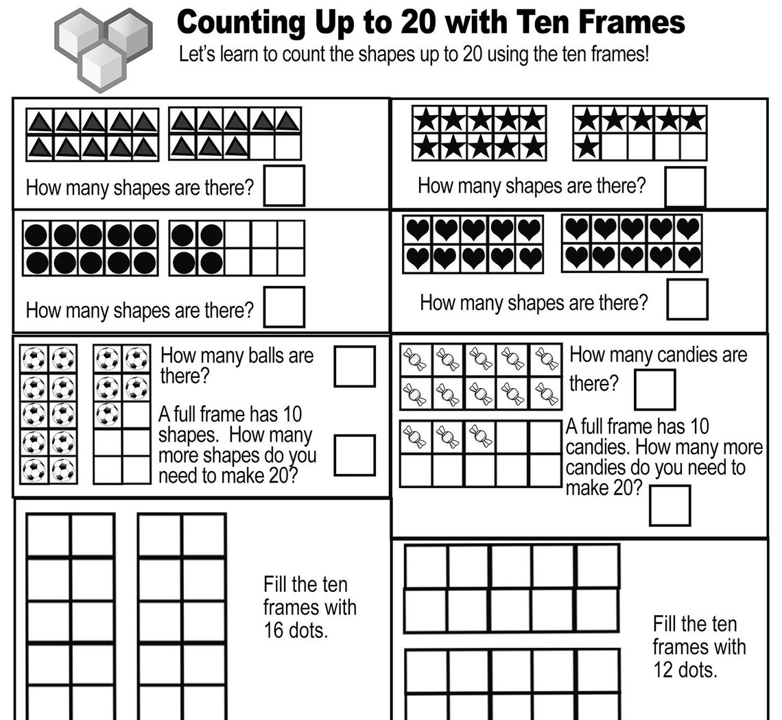 Number Counting Worksheets Math Printable Ten Frames, Hundreds Chart ...