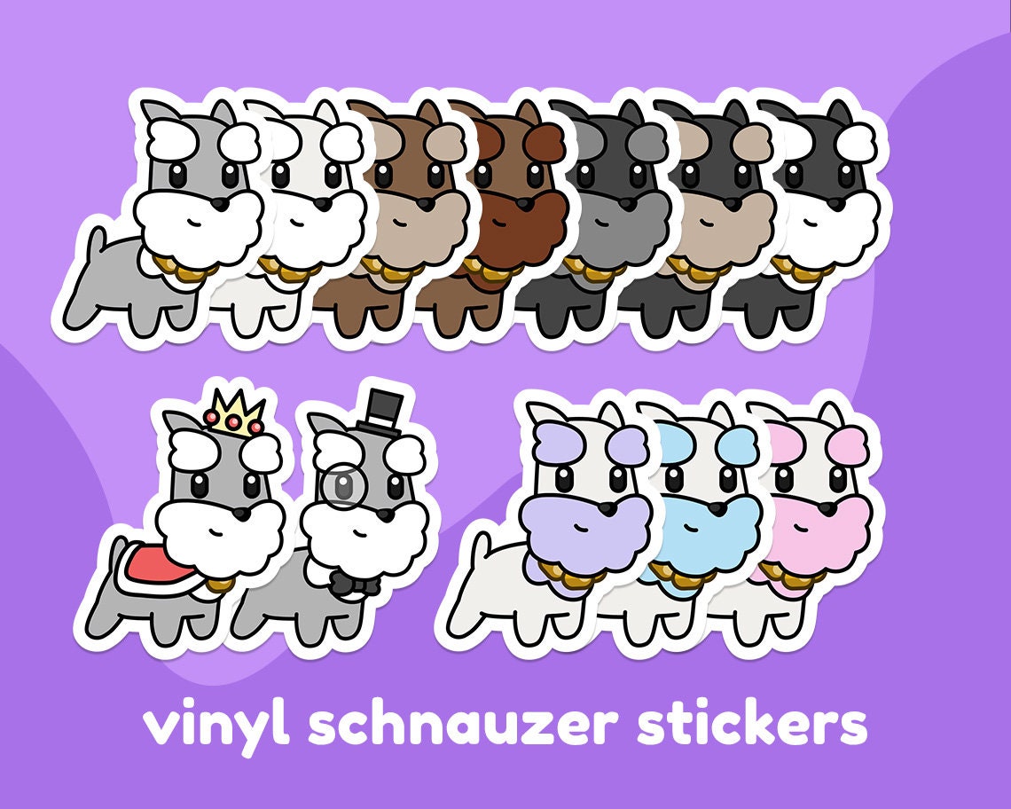 Schnauzer Stance 3 Sticker Kawaii Mini-schnauzer Waterproof Vinyl ...
