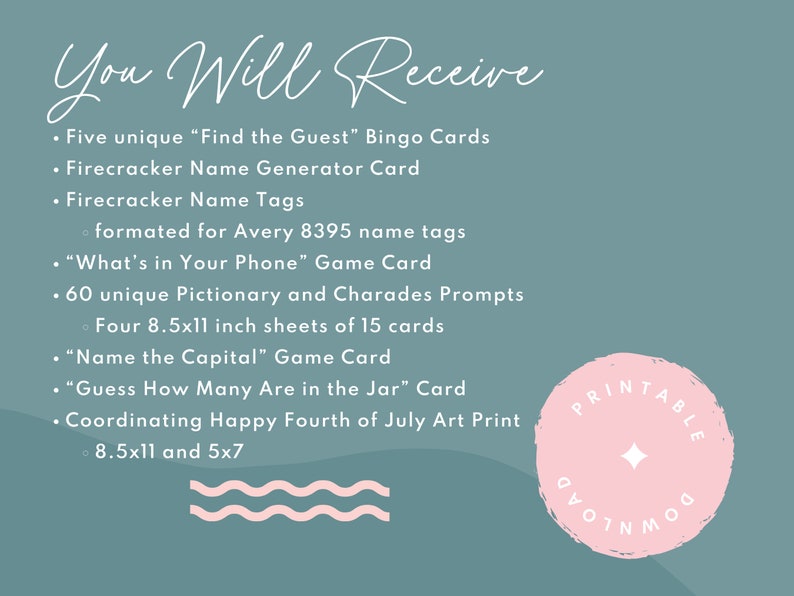 Fourth of July Party Games Bundle Find the Guest Bingo Ice Breaker ...