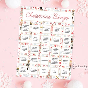 Nutcracker Christmas Bingo Ice Breaker Party Game, Find the Guest ...