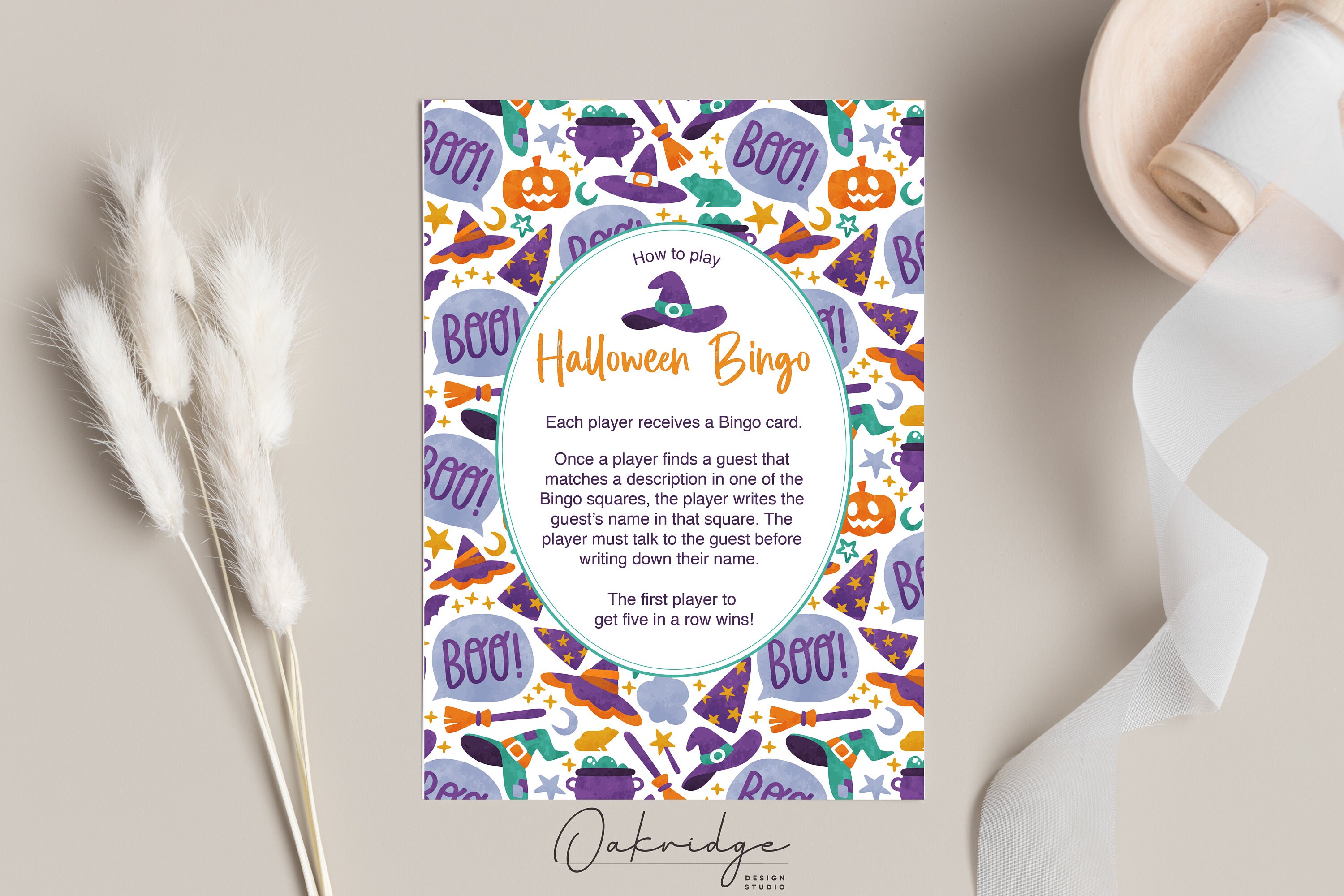 Halloween Bingo Ice Breaker Party Game, Find the Guest Game Instant ...