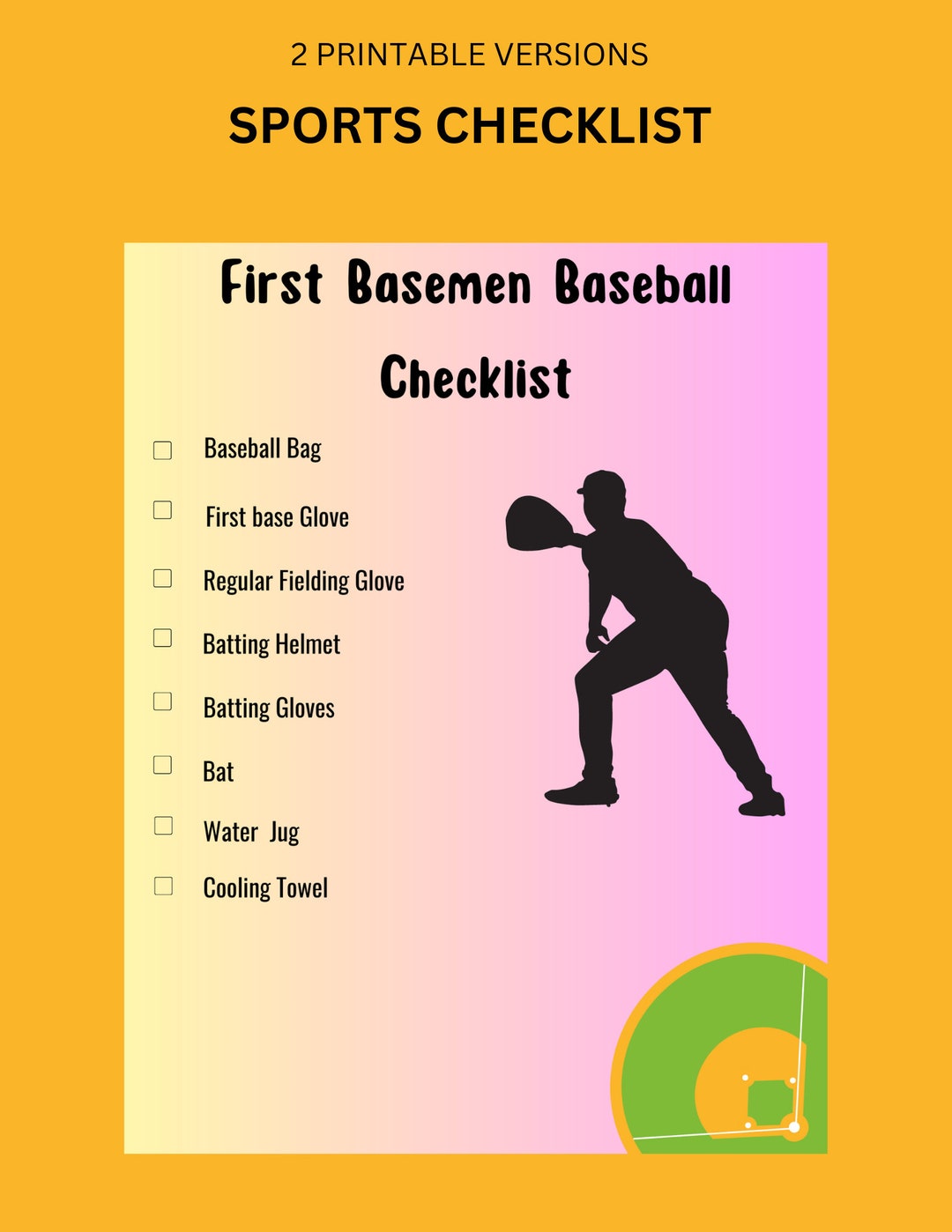 Sports Checklists for Your Baseball Catchers and First Basemen to Have ...