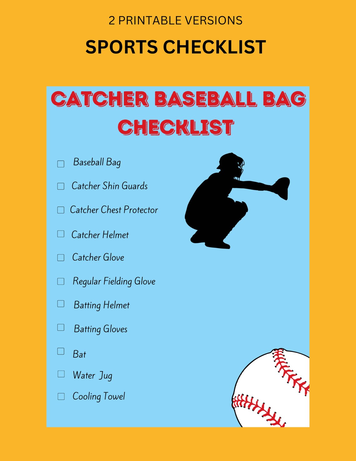 Sports Checklists for Your Baseball Catchers and First Basemen to Have ...