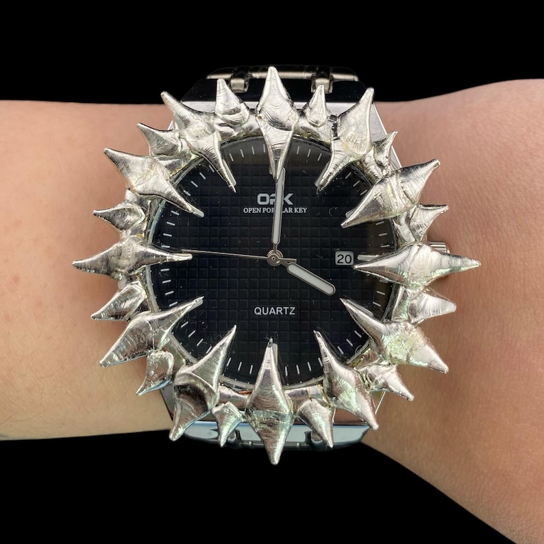 Spiky Custom Watch, Soft Soldered Jewelry, Gifts for Him, Cybercore ...