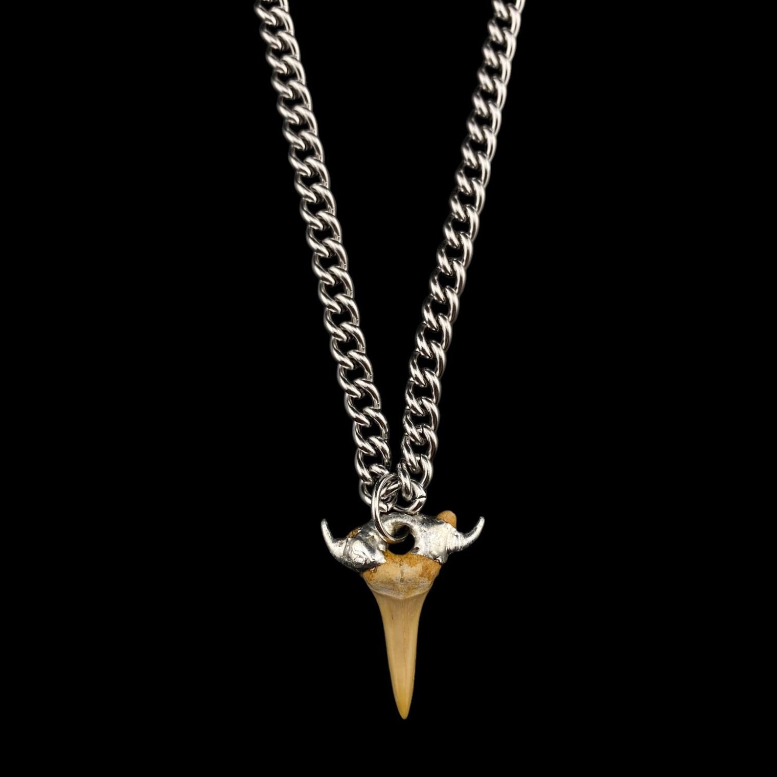 Spiky Shark Tooth Pendant Handmade Liquid Metal Thorn Necklace ...