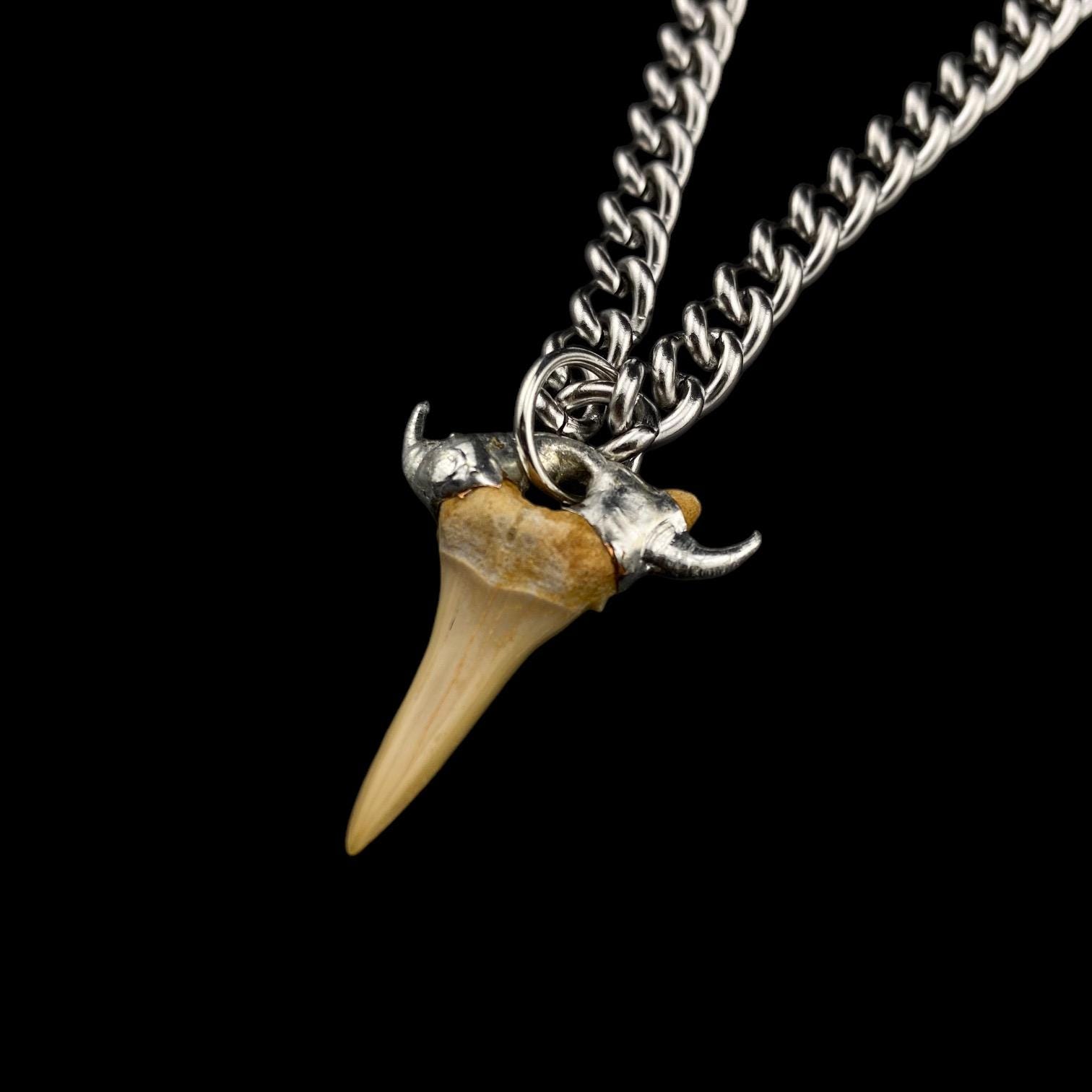Spiky Shark Tooth Pendant Handmade Liquid Metal Thorn Necklace ...