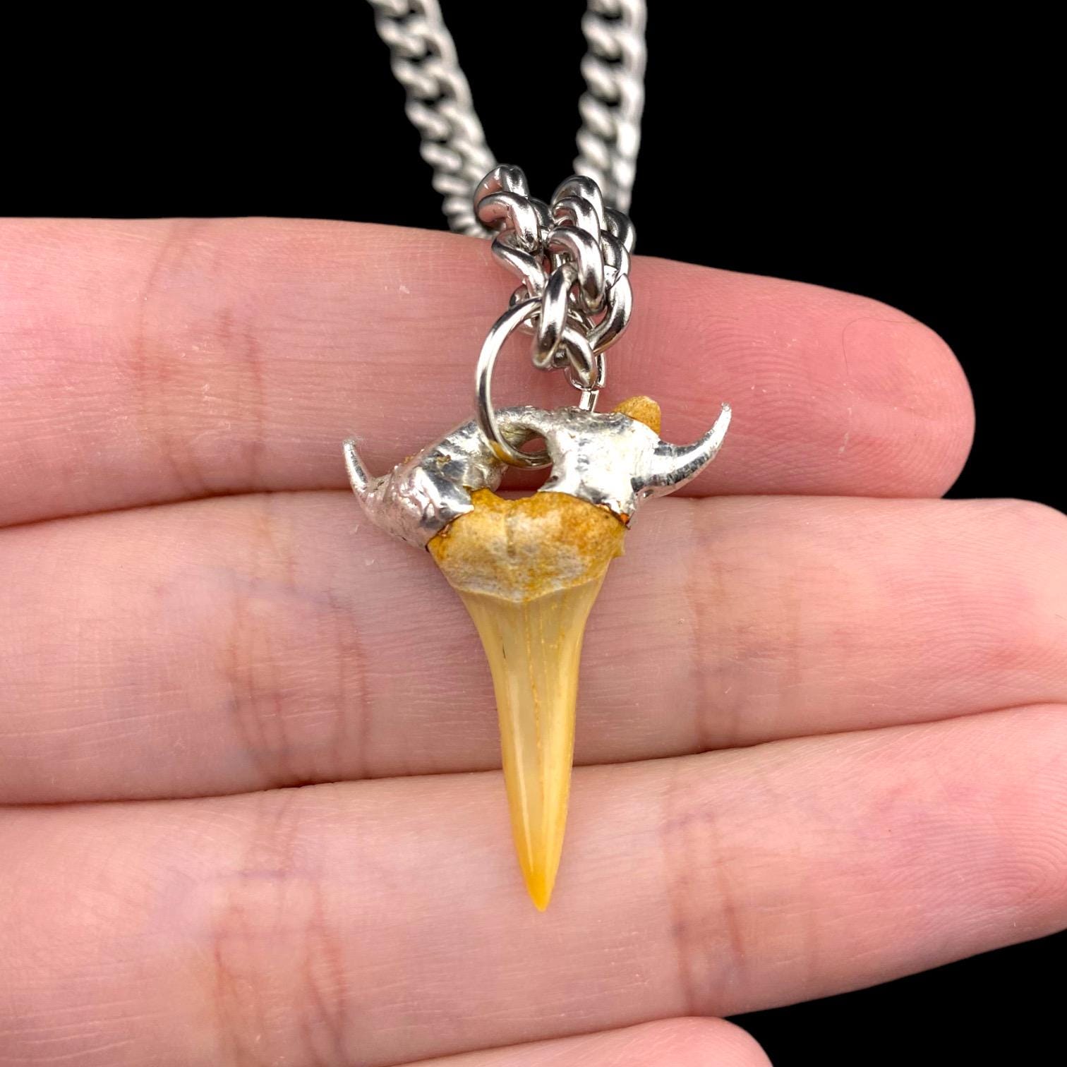 Spiky Shark Tooth Pendant Handmade Liquid Metal Thorn Necklace ...