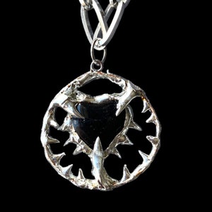 Spiky Encapsulated Heart Pendant | Handmade Statement Jewelry | Soft ...