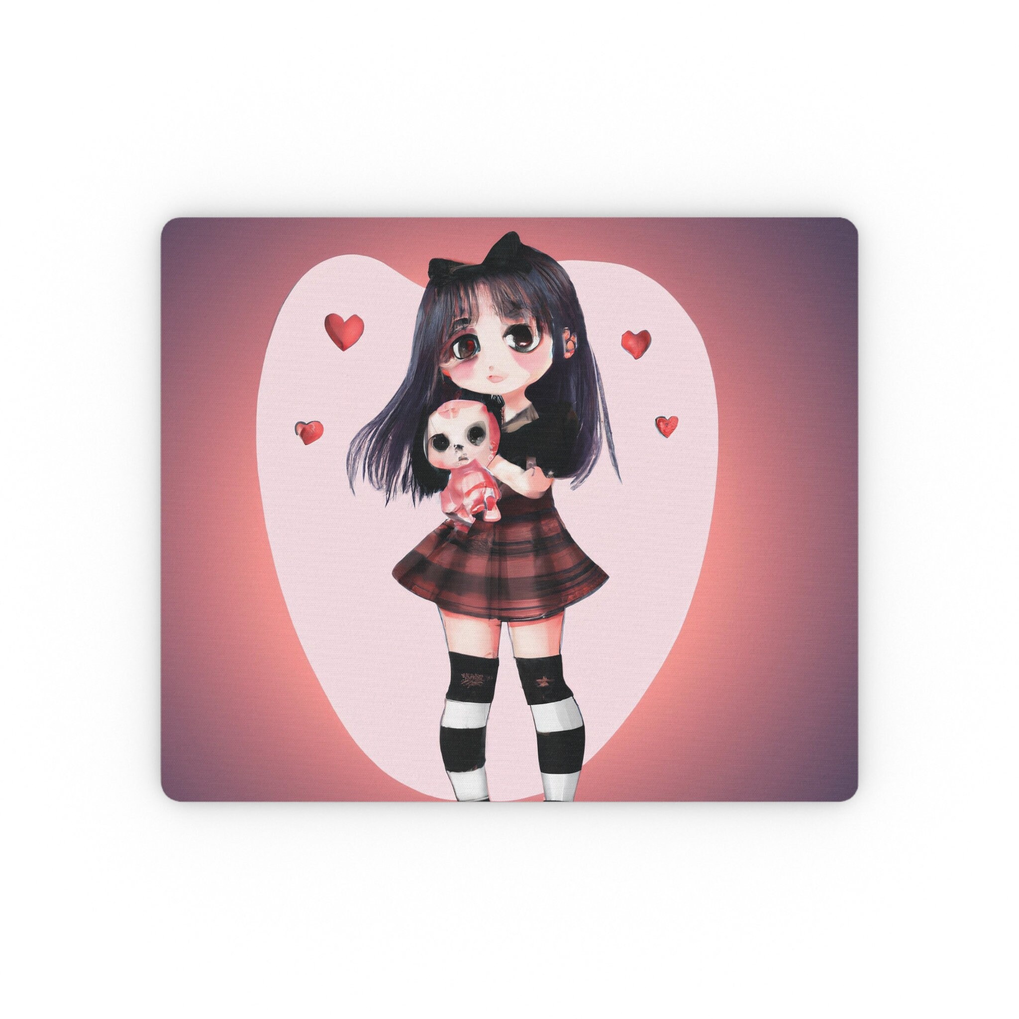 Emo Kawaii Chibi Girl With a Plush Rectangular Mouse Pad - Etsy