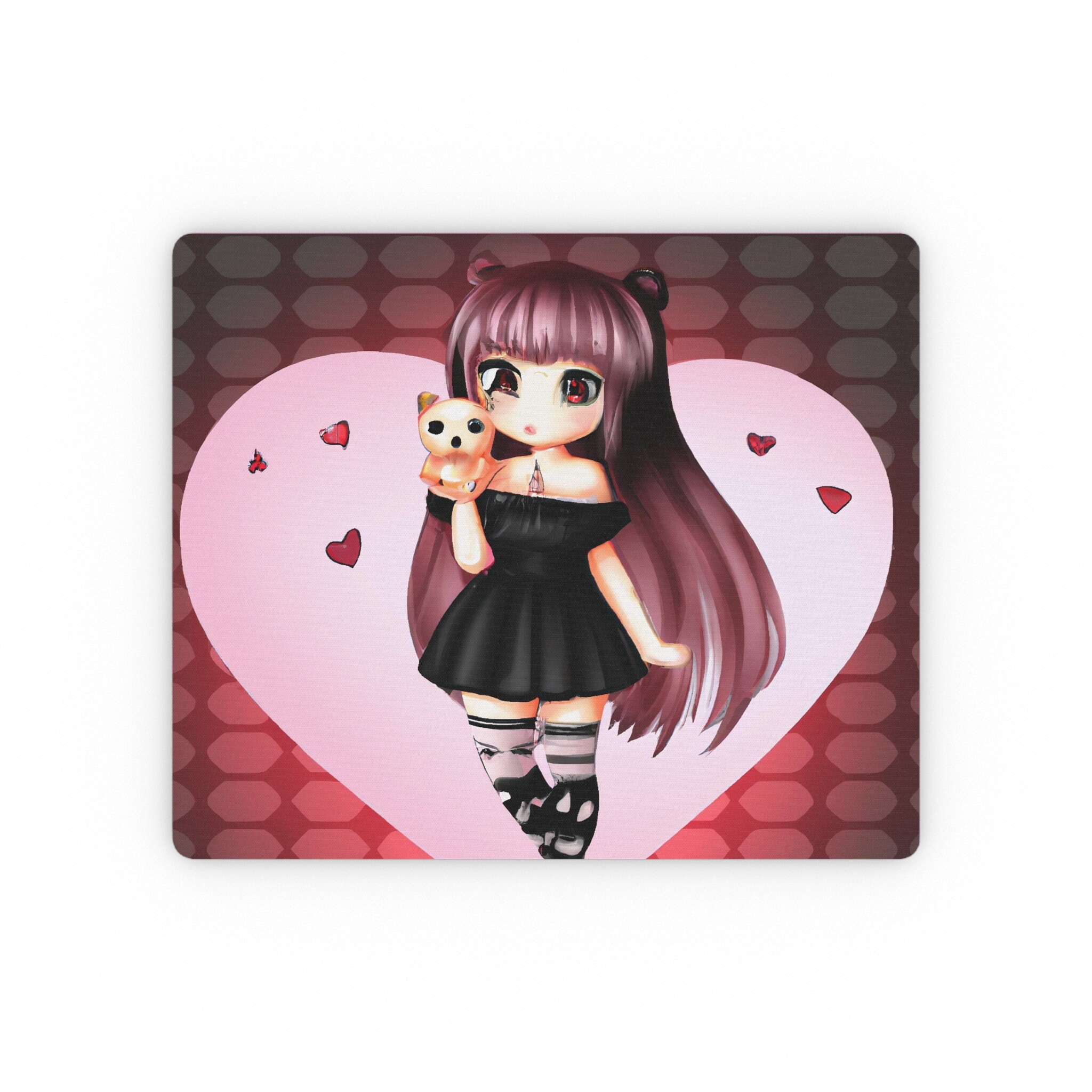 Emo Kawaii Chibi Girl in Stockings and Heels Loving Her Cute Plush ...