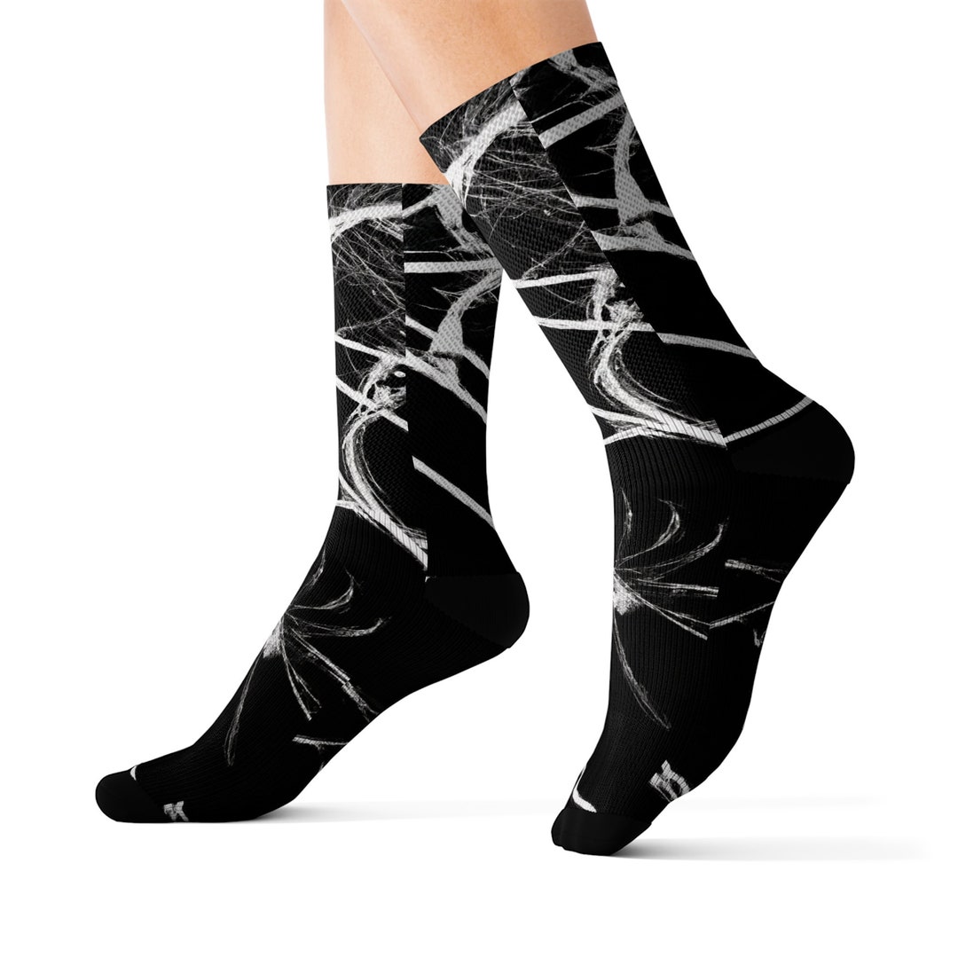 Emo Dark Spider Web Sublimation Socks - Etsy