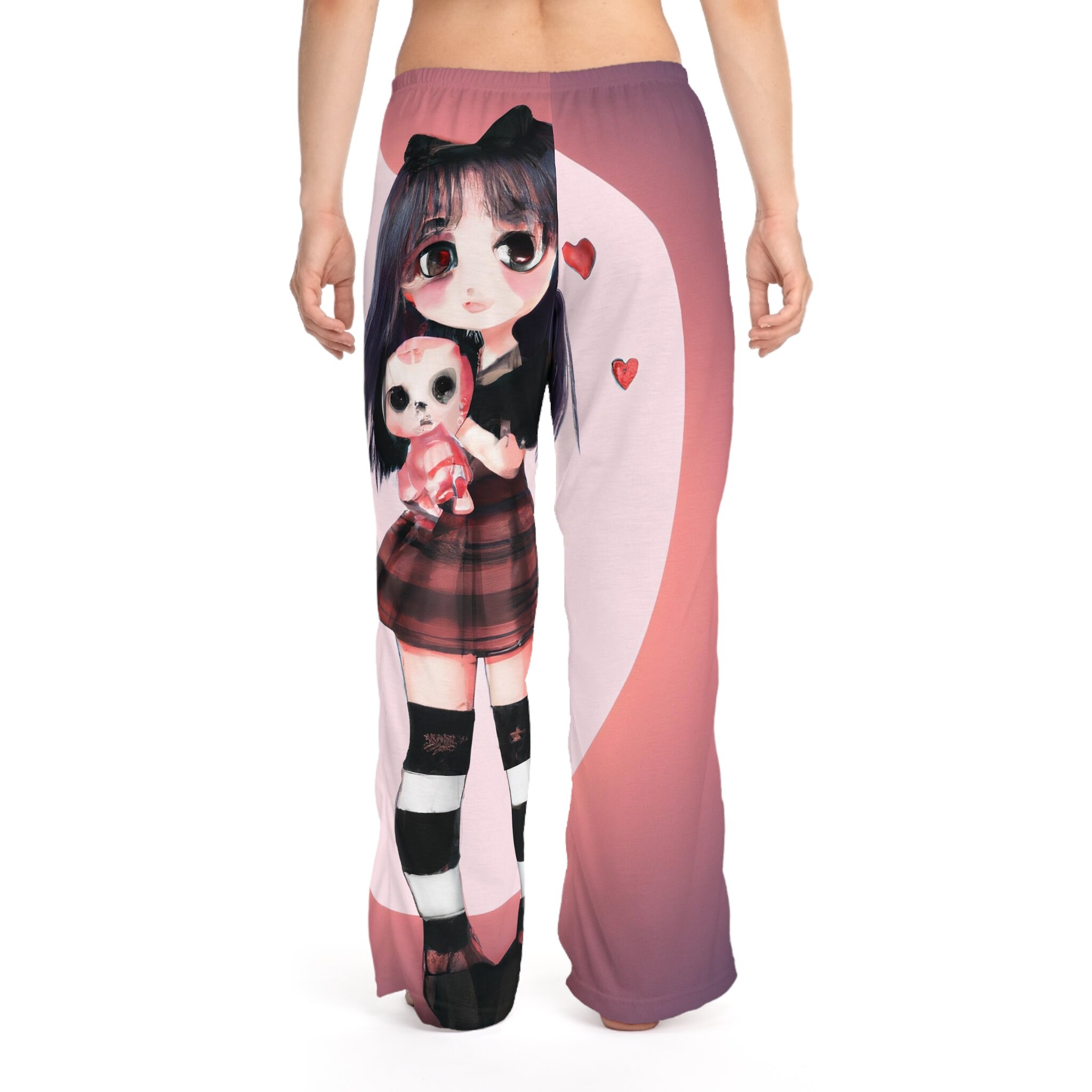Emo Kawaii Chibi Girl With a Plush Women's Pajama Pants (AOP) - Etsy
