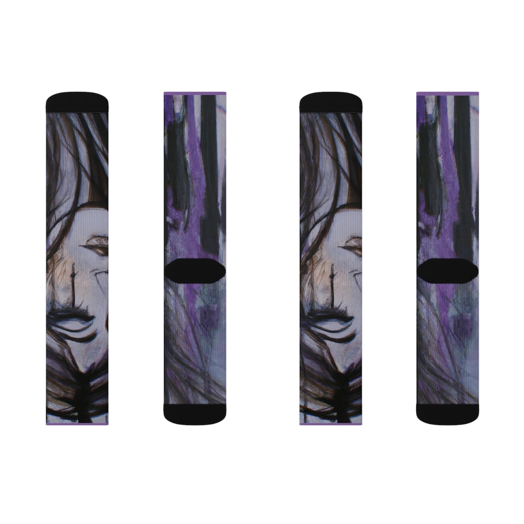Emo Crying Girl With Teary Eyes Sublimation Socks - Etsy