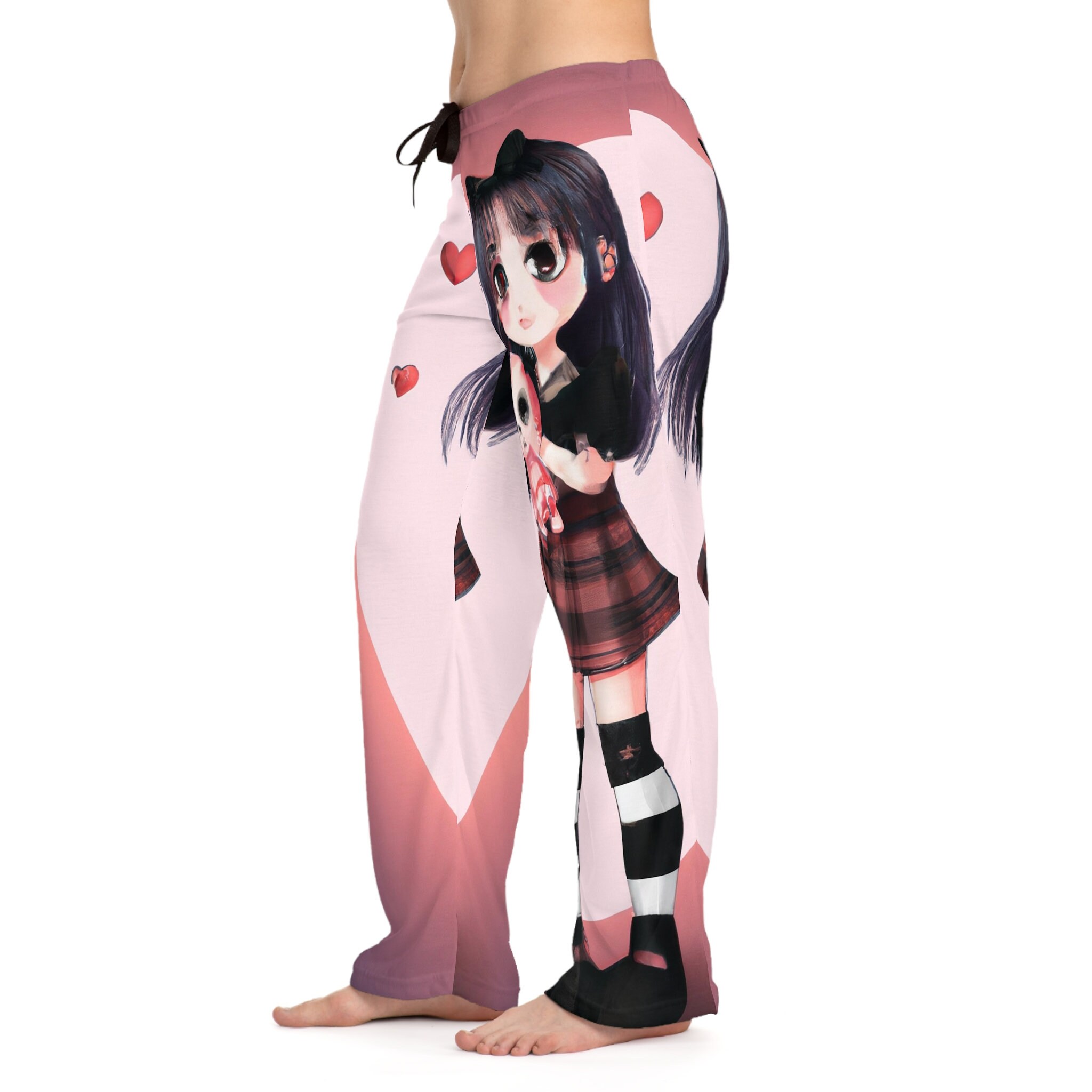 Emo Kawaii Chibi Girl With a Plush Women's Pajama Pants (AOP) - Etsy