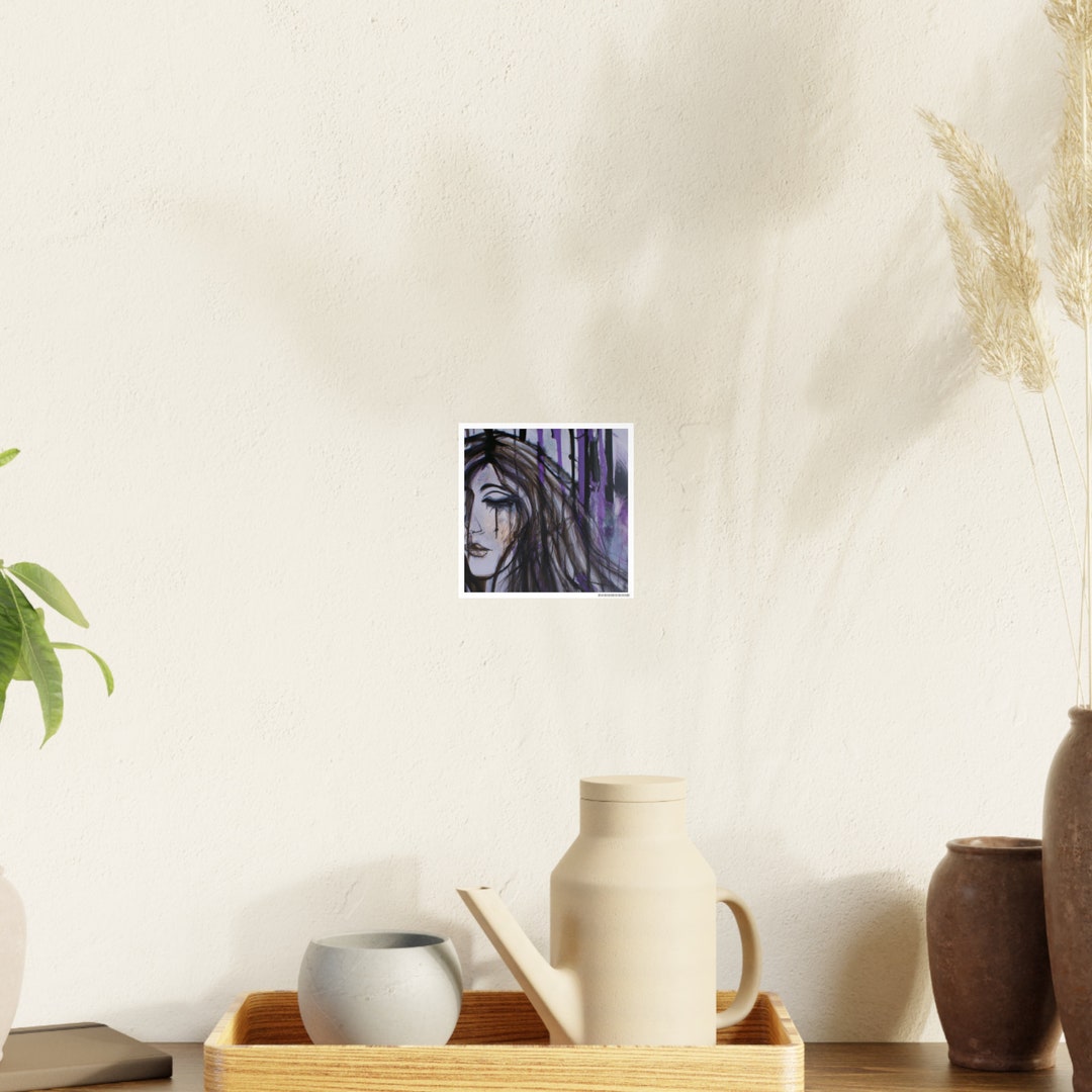 Emo Crying Girl With Teary Eyes Photo Art Paper Posters - Etsy