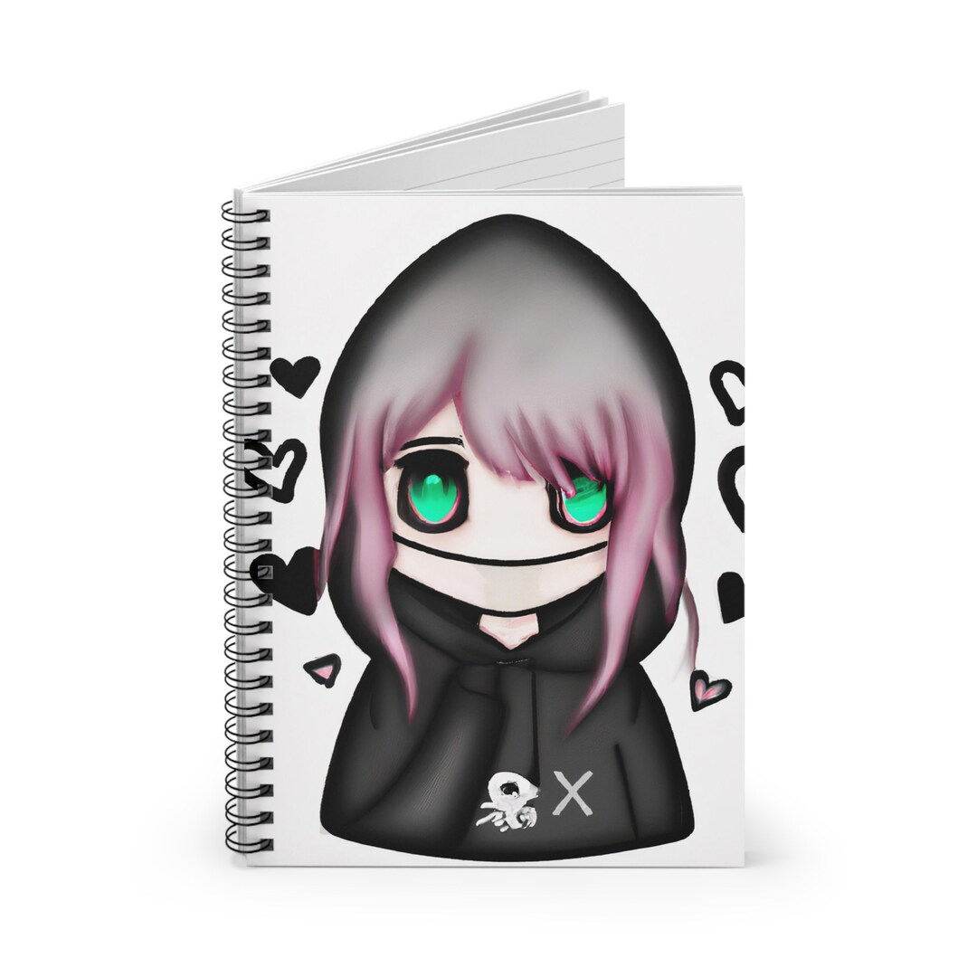 Chibi Kawaii Emo Girl B Spiral Notebook - Ruled Line - Etsy