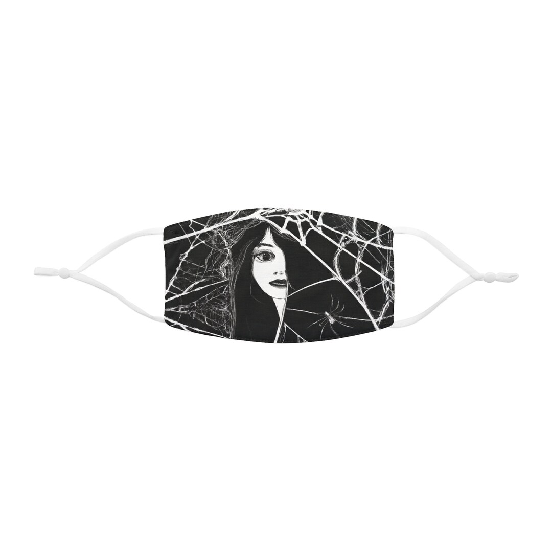 Emo Dark Spider Web Girl Snug-fit Fabric Face Mask - Etsy