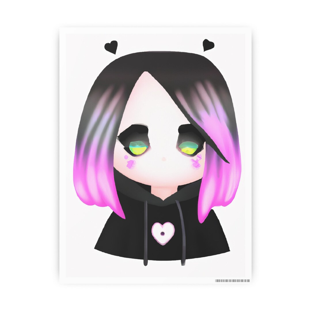 Chibi Kawaii Emo Girl C Photo Art Paper Posters - Etsy