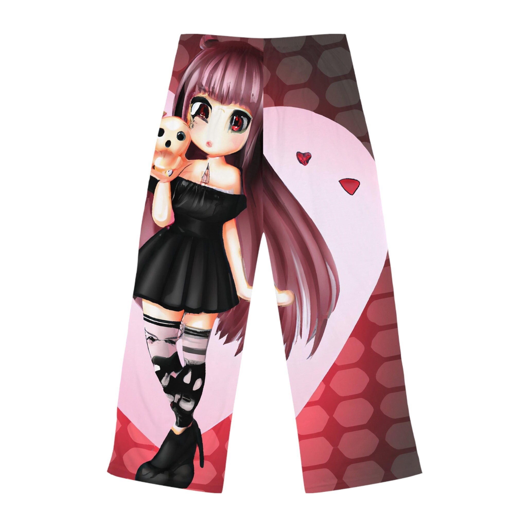 Emo Kawaii Chibi Girl in Stockings and Heels Loving Her Cute Plush ...