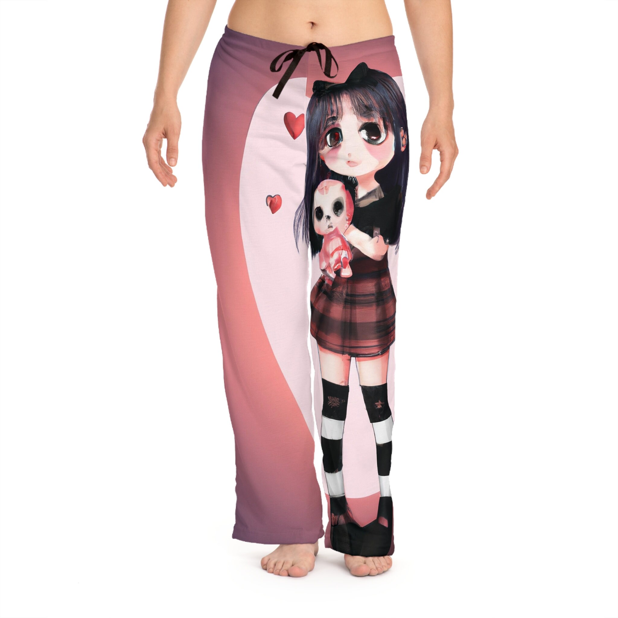 Emo Kawaii Chibi Girl With a Plush Women's Pajama Pants (AOP) - Etsy