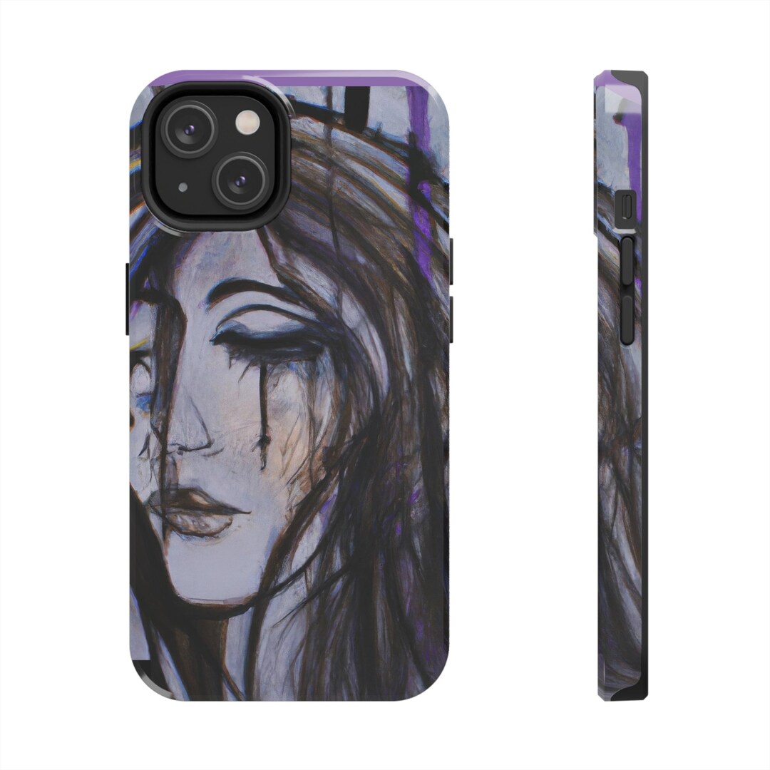 Emo Crying Girl With Teary Eyes Tough Phone Cases - Etsy