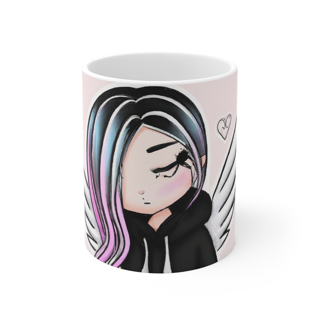 Kawaii Emo Girl With Angel Wings Ceramic Mugs (11oz\15oz\20oz) - Etsy