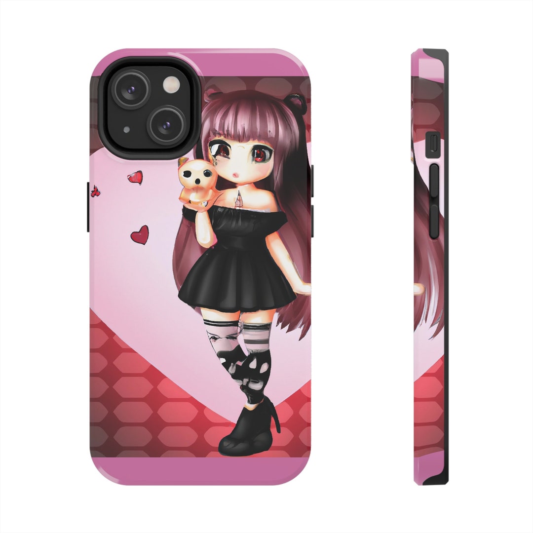 Emo Kawaii Chibi Girl in Stockings and Heels Loving Her Cute Plush ...
