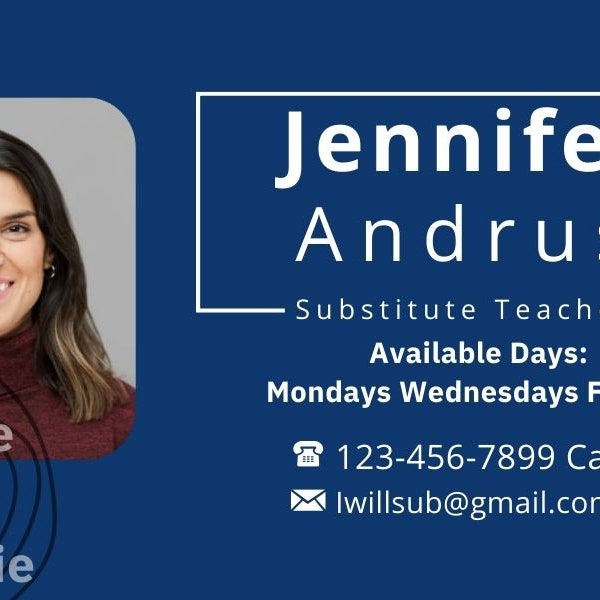 Substitute Teacher Business Card - Etsy