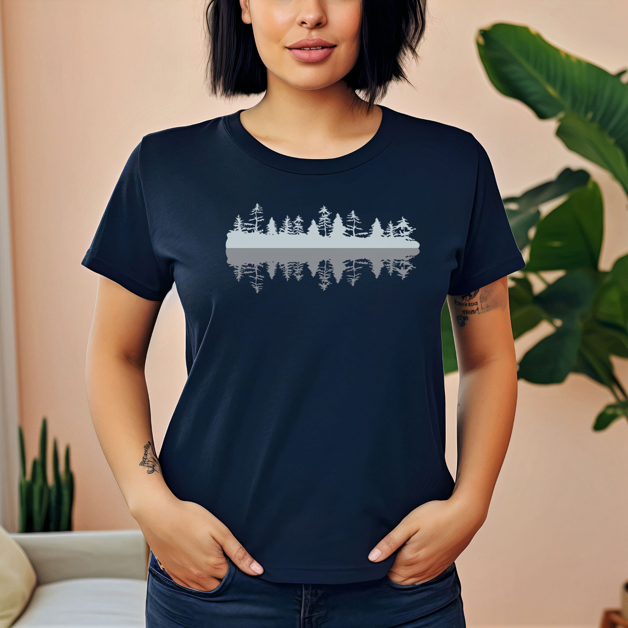 Pine Tree Silhouette Shirt Nature Girl Shirt Pine Trees - Etsy