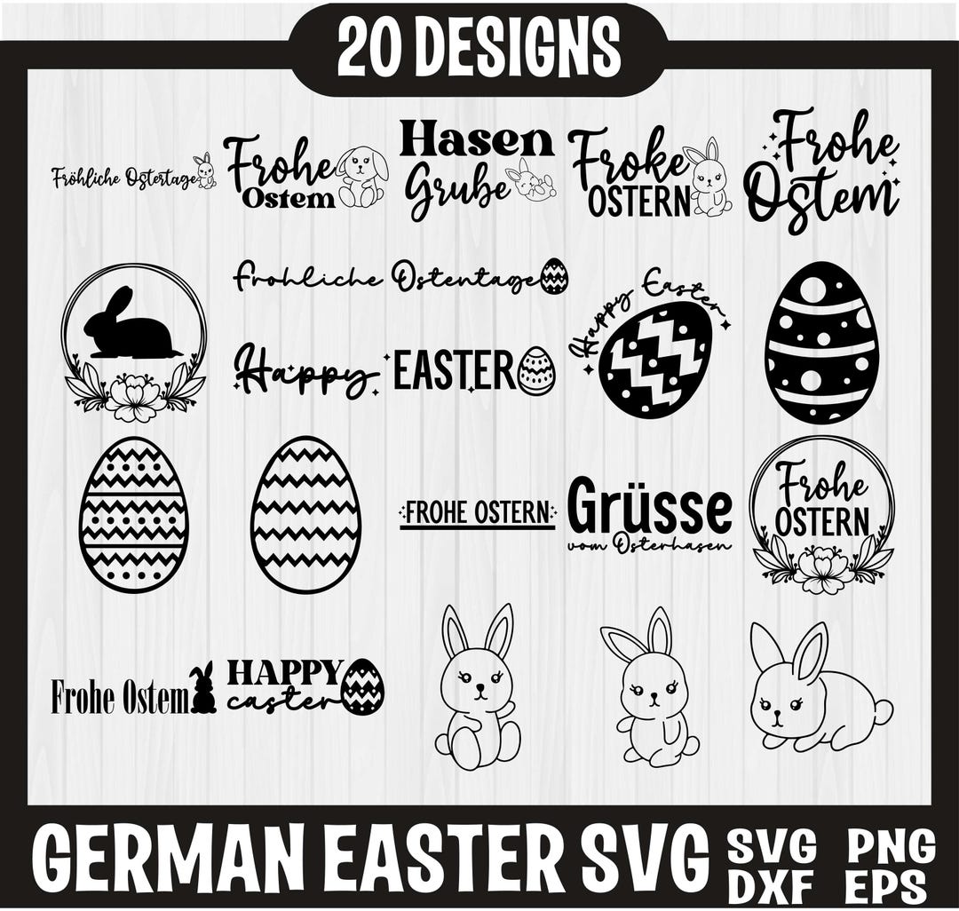 Deutsch Ostern Plotterdatei Bundle svg - Ostern Designs Deutsch ...