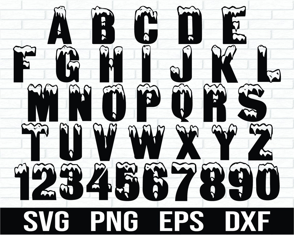 Christmas Font SVG, Snowcap Alphabet SVG, Snow Font SVG Bundle, Winter ...