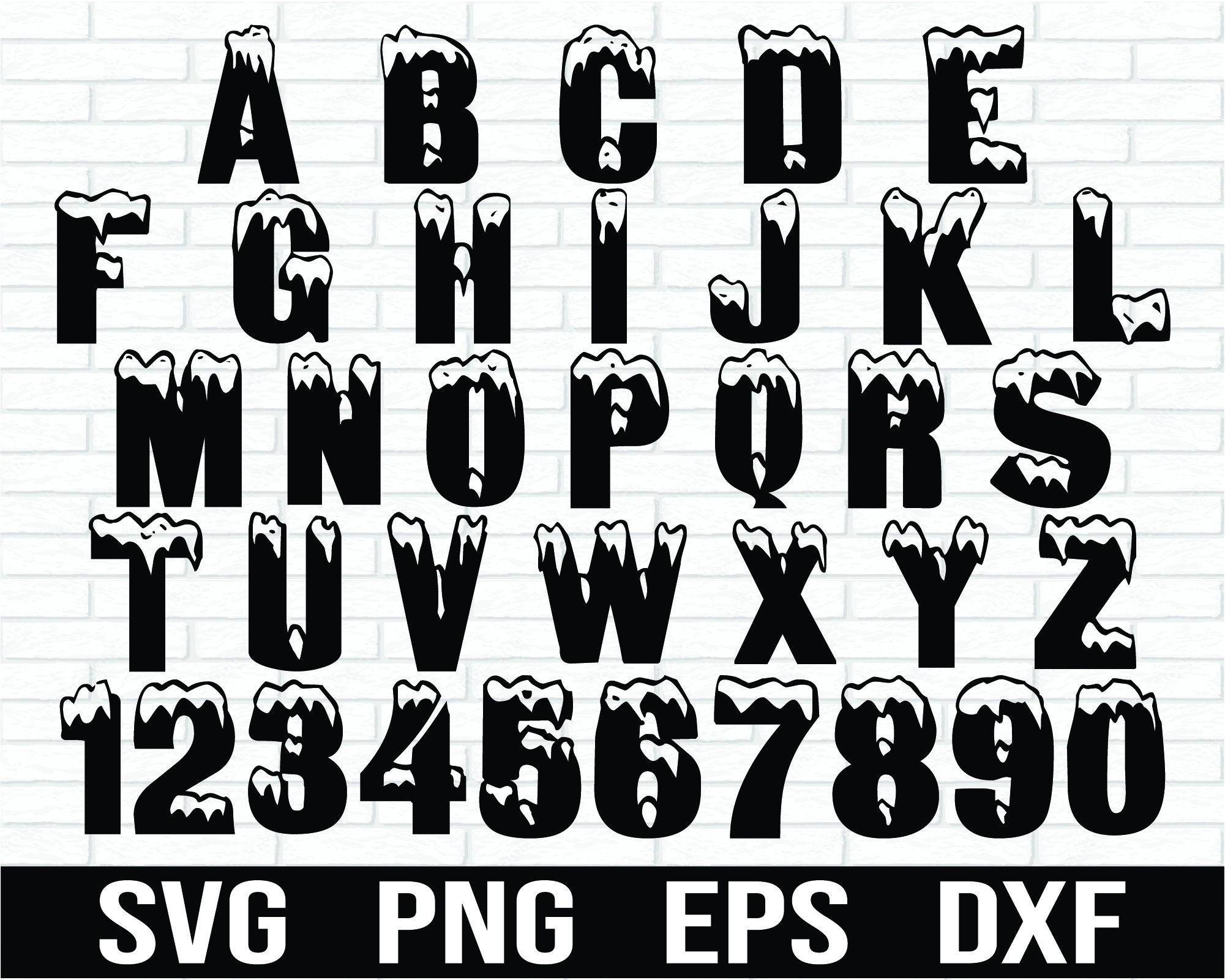Christmas Font SVG, Snowcap Alphabet SVG, Snow Font SVG Bundle, Winter ...
