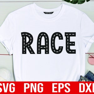 Race Track Alphabet and Numbers SVG, Road Bundle, Car Racing, Race Car ...