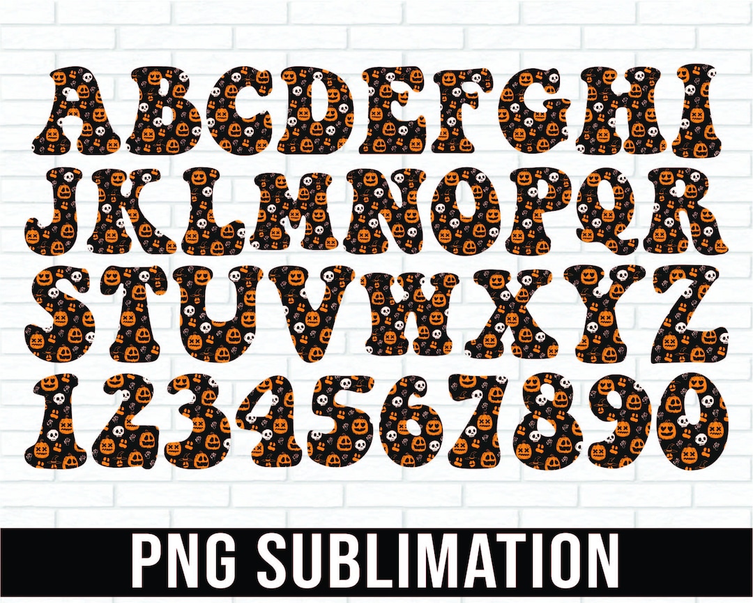 Halloween Alphabet Png File, Halloween Png, Alphabet Png, ABC, Spooky ...