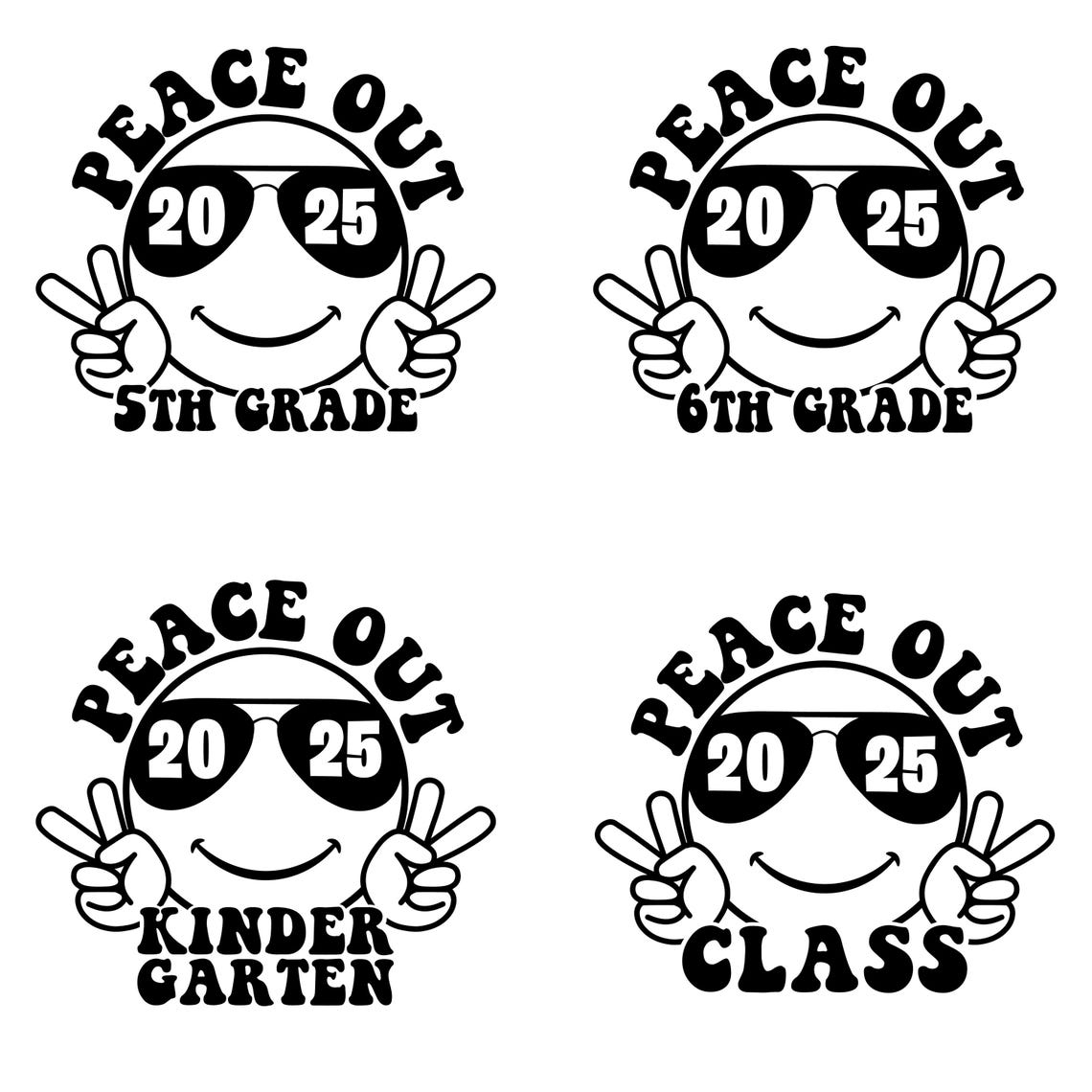 Peace Out School Svg Bundle, Retro Peace Out Svg, Summer Break Svg ...