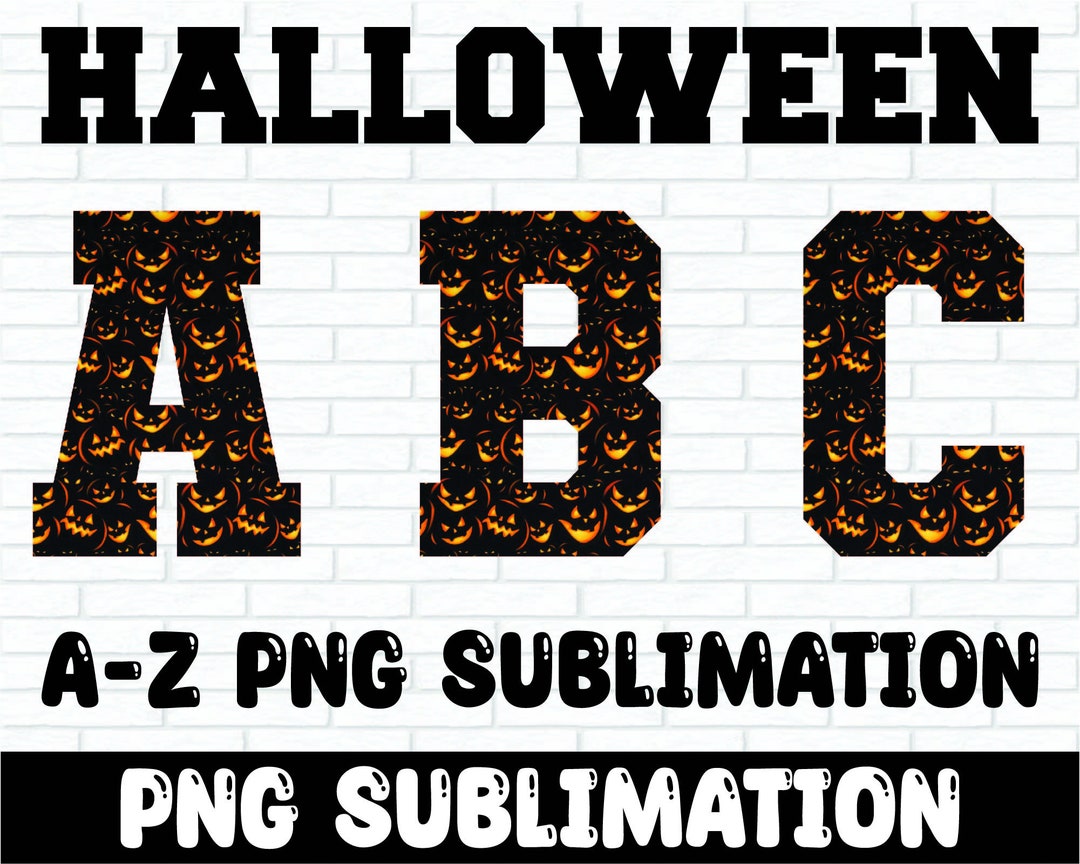 Halloween Alphabet Png Bundle, Halloween Day Font, Spooky Alphabet ...