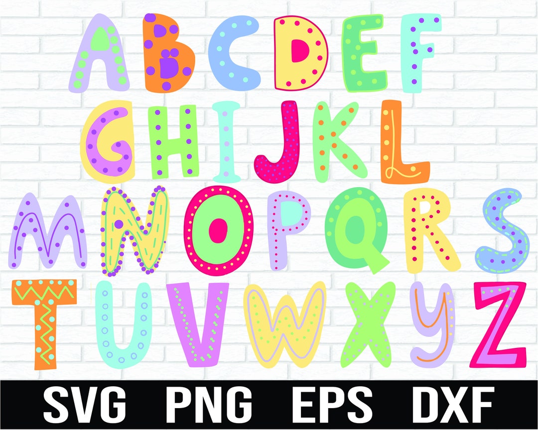 Boho Marquee Alphabet Svg Bundle, Alphabet Svg, Alphabet Svg for ...