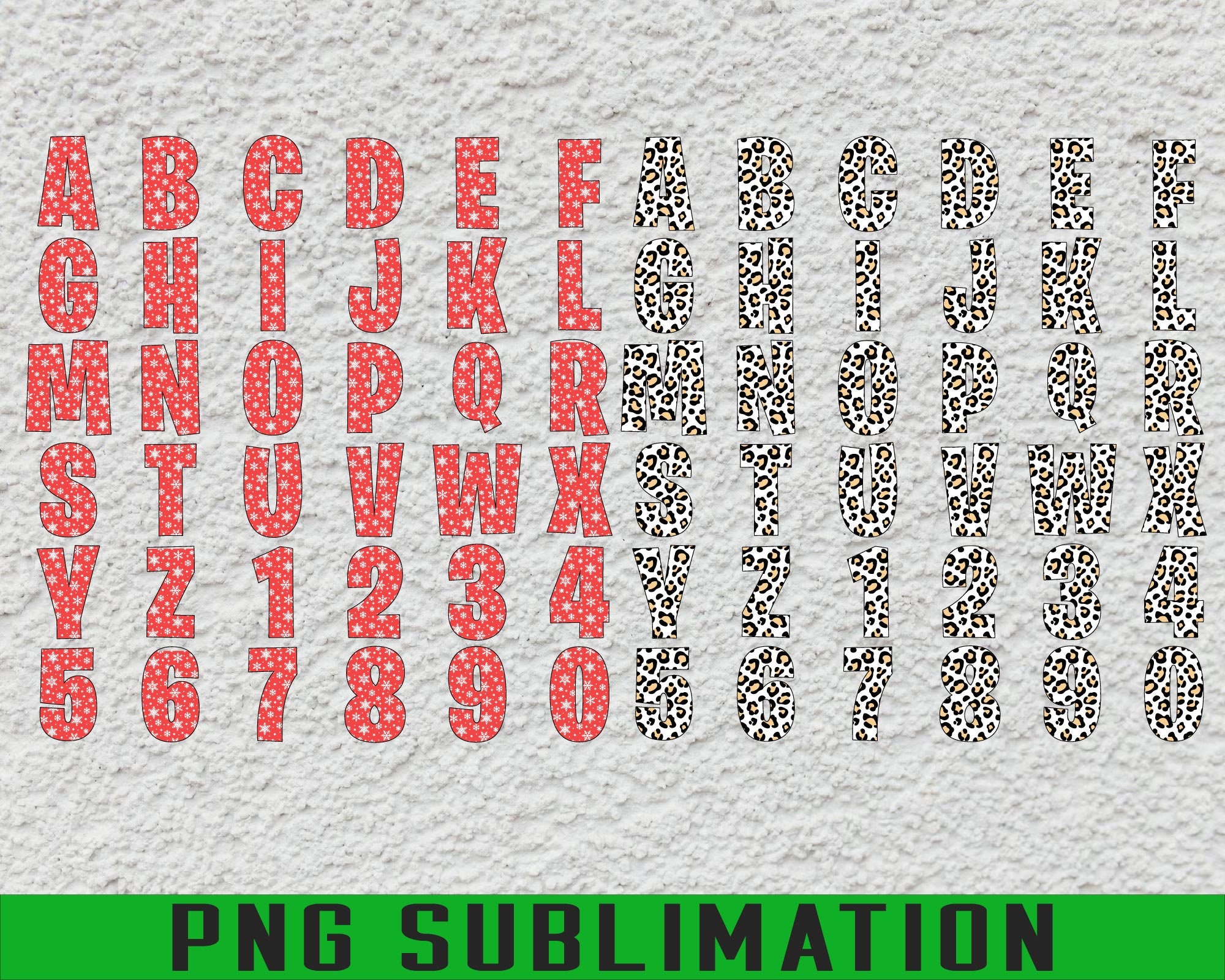 Christmas Alphabet and Numbers Png Bundle, Merry Christmas Doodle ...